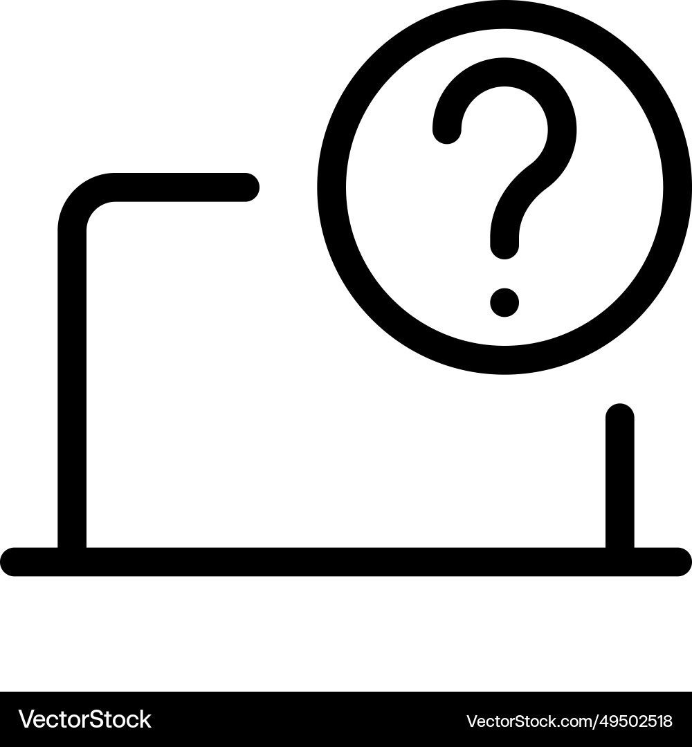 Laptop displays a question mark for inquiries Vector Image
