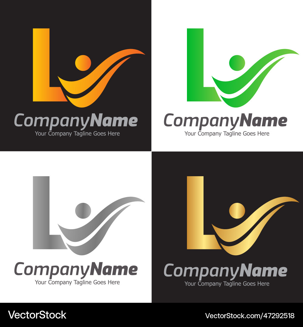Letter l logo template colorful l Royalty Free Vector Image