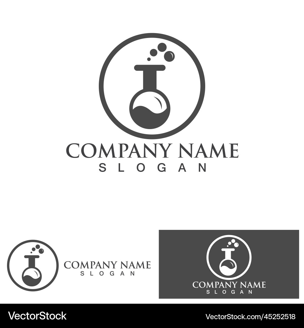 Medical lab logo template design emblem Royalty Free Vector