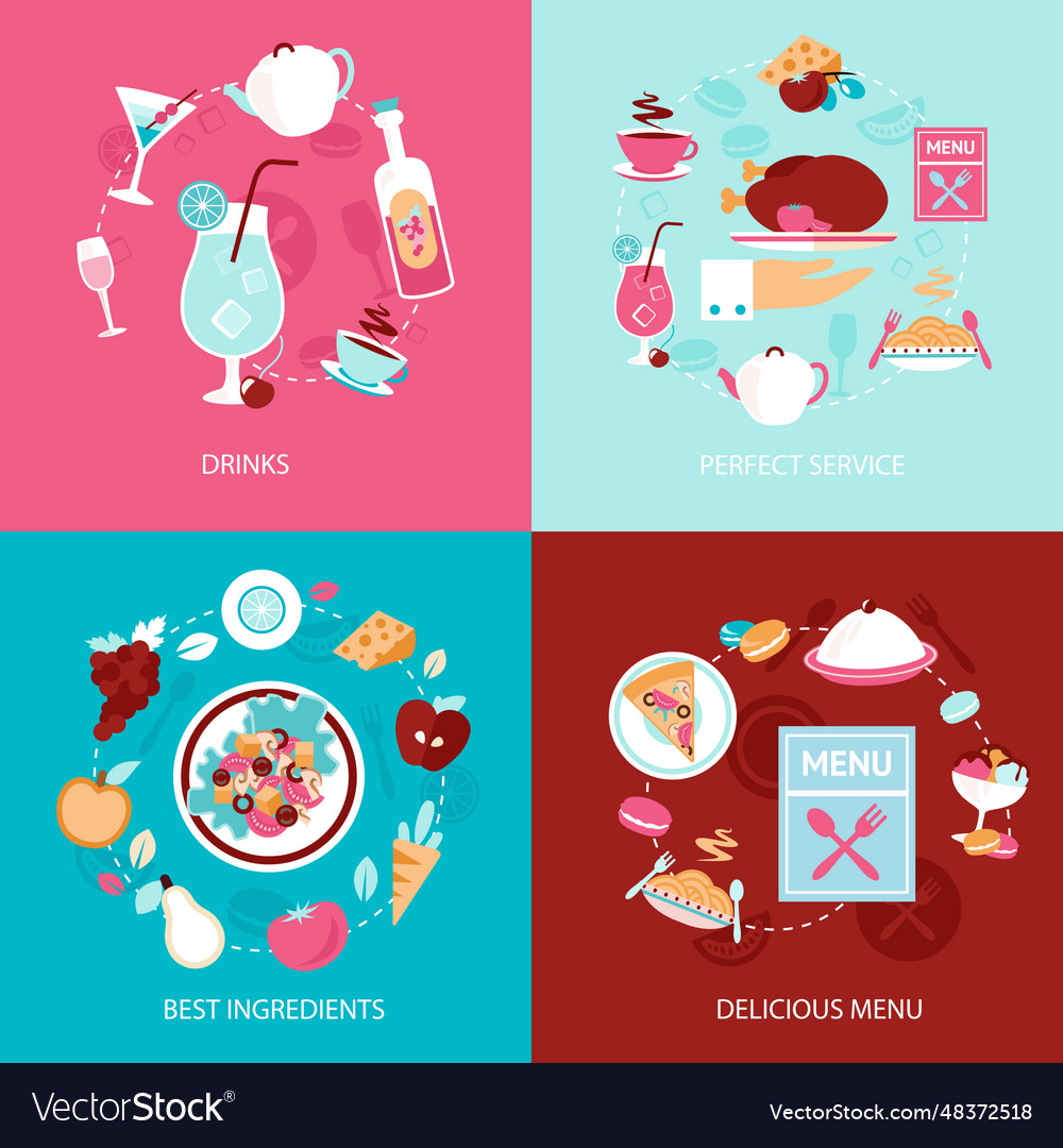 Menu restaurant set Royalty Free Vector Image - VectorStock