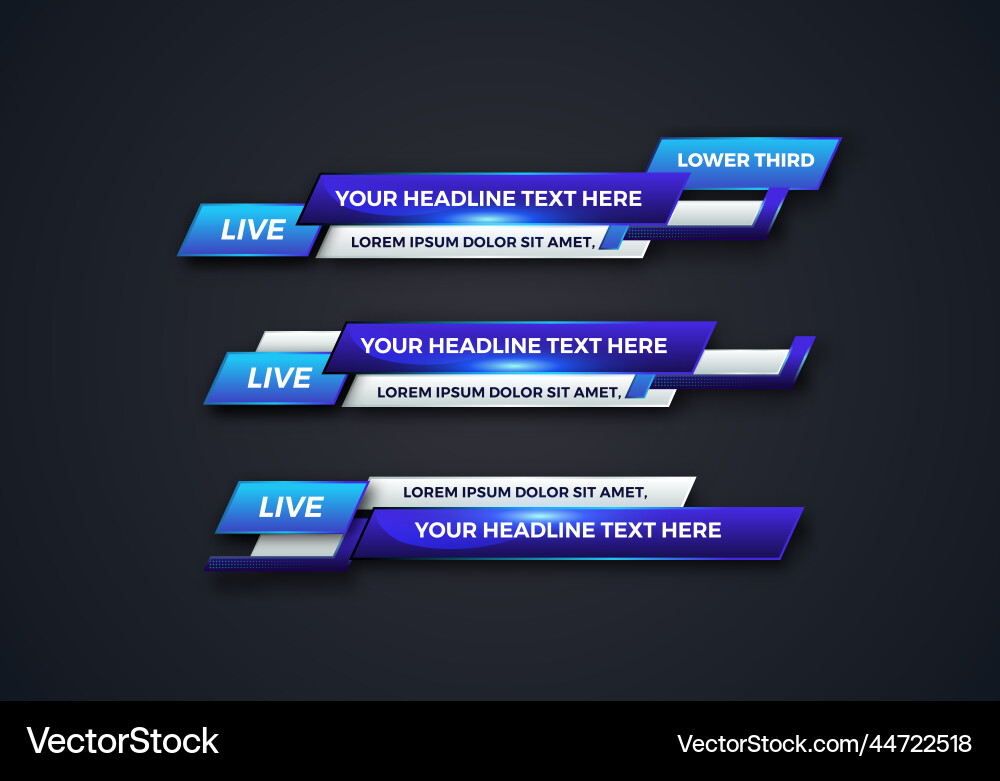 Modern lower third banner template design Vector Image