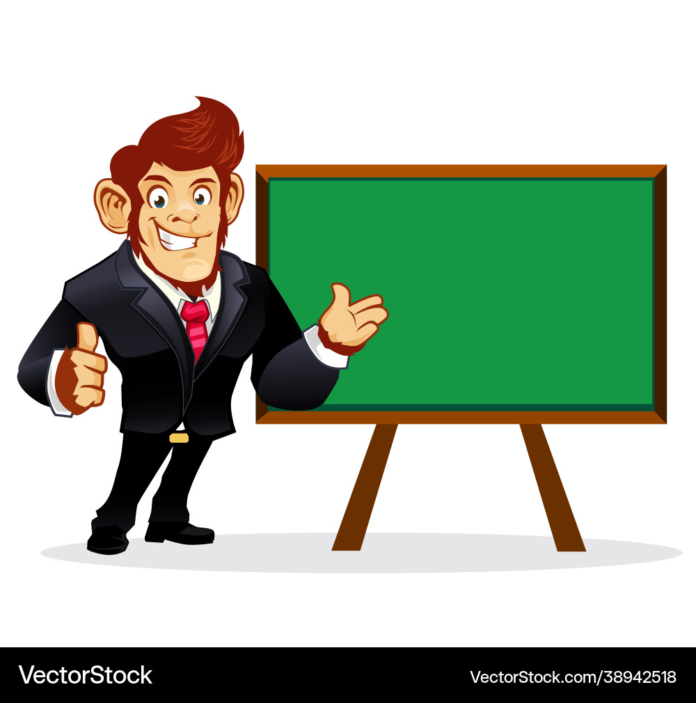 Monkey officer mascot cartoon Royalty Free Vector Image