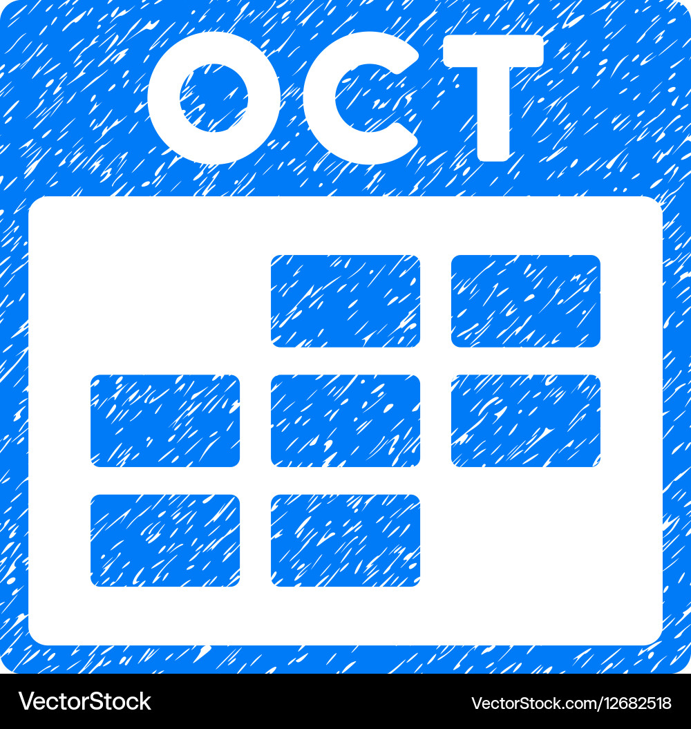 October Calendar Grid Grainy Texture Icon Vector Image