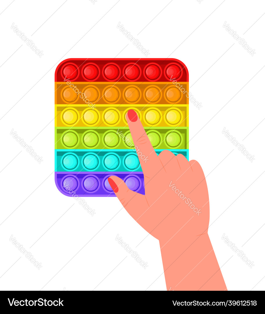 Pop it fidget antistressor toy in flat Royalty Free Vector