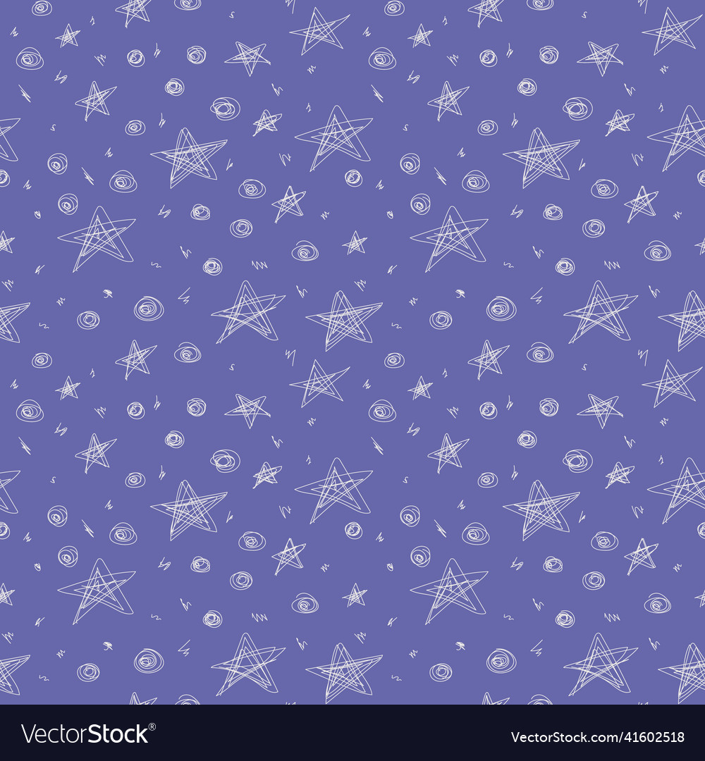 Seamless pattern with stars on a blue background Vector Image