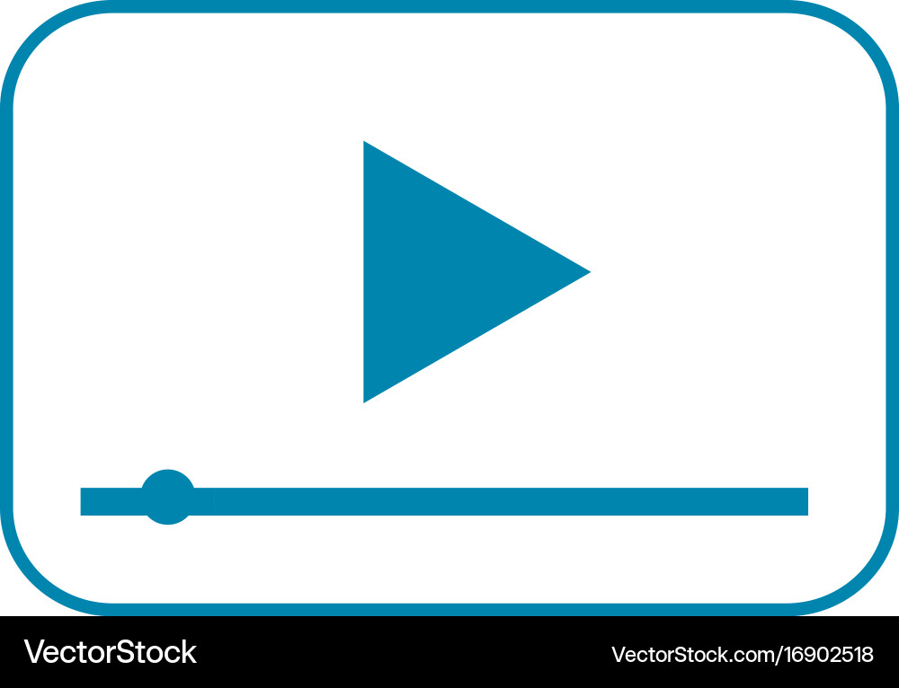 Silhouette video digital play media screen Vector Image