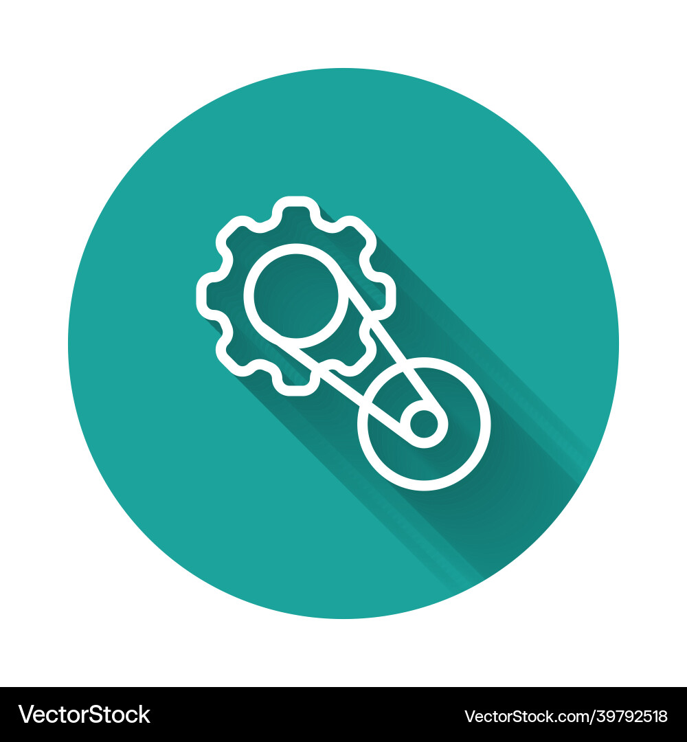 White line timing belt kit icon isolated with long