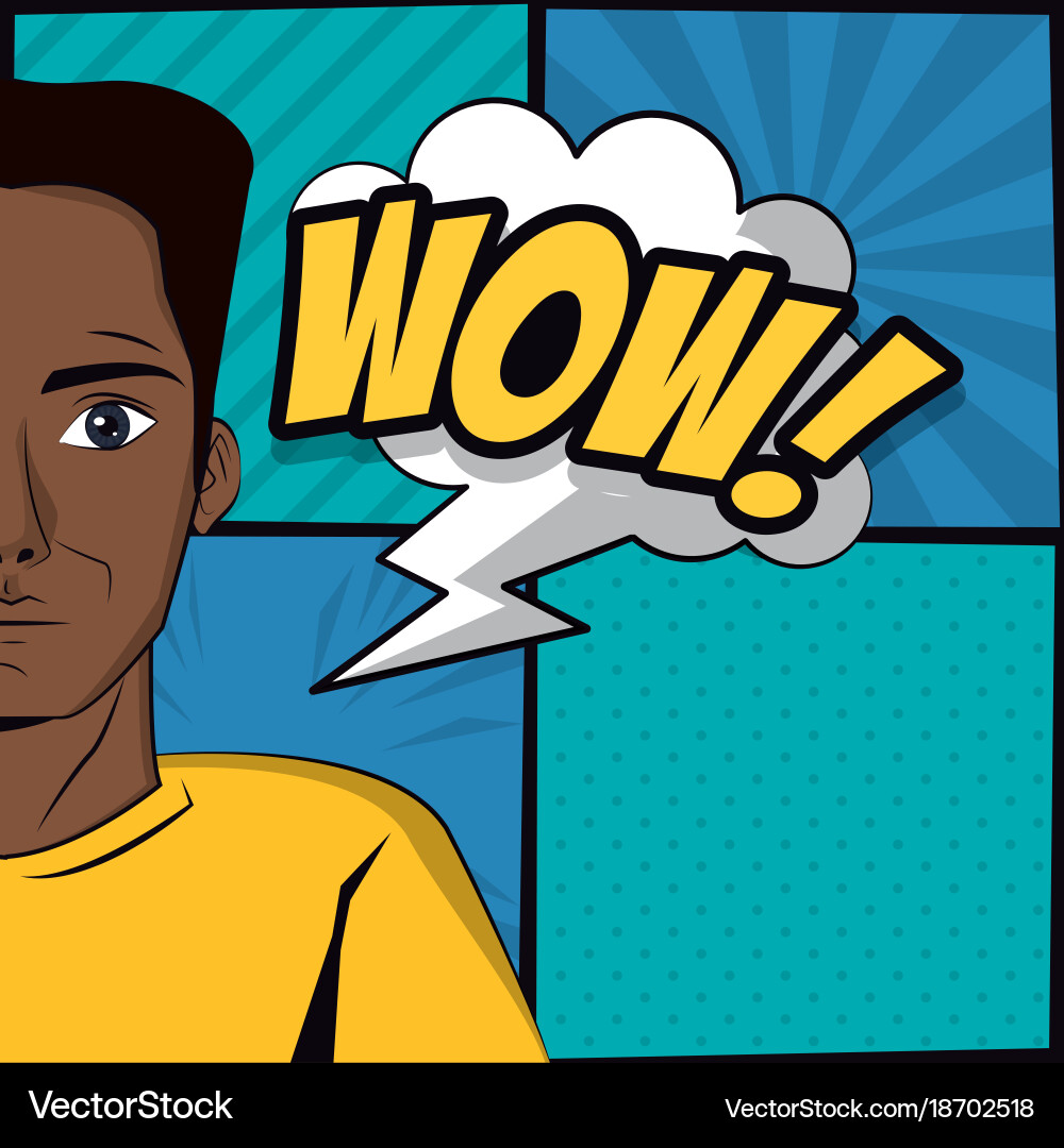 Young man pop art cartoon Royalty Free Vector Image