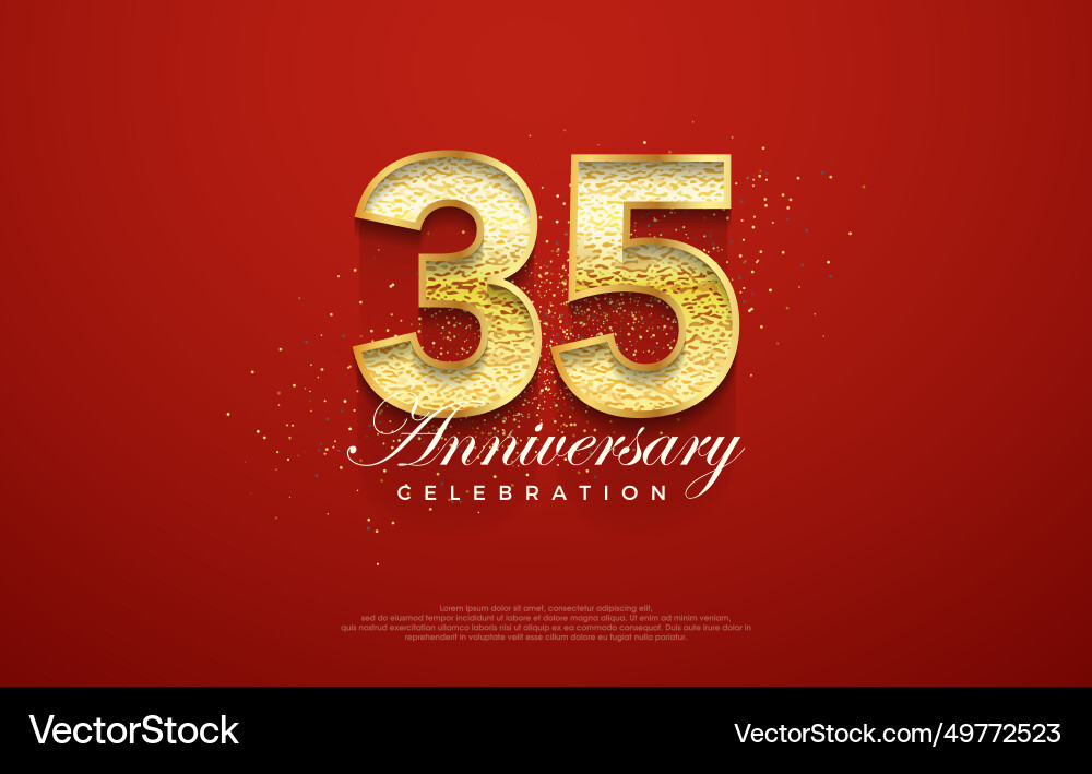 35th anniversary number for a birthday Royalty Free Vector