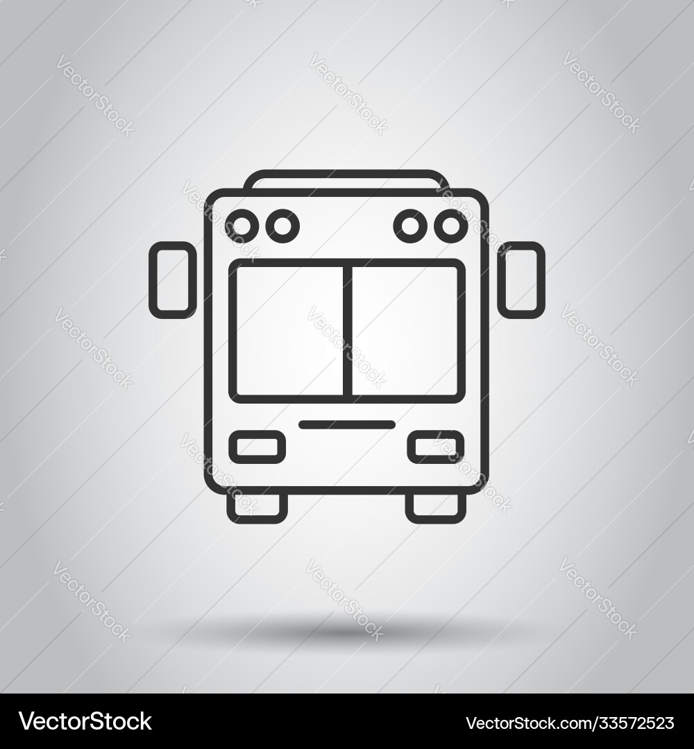 Bus icon in flat style coach car on white Vector Image