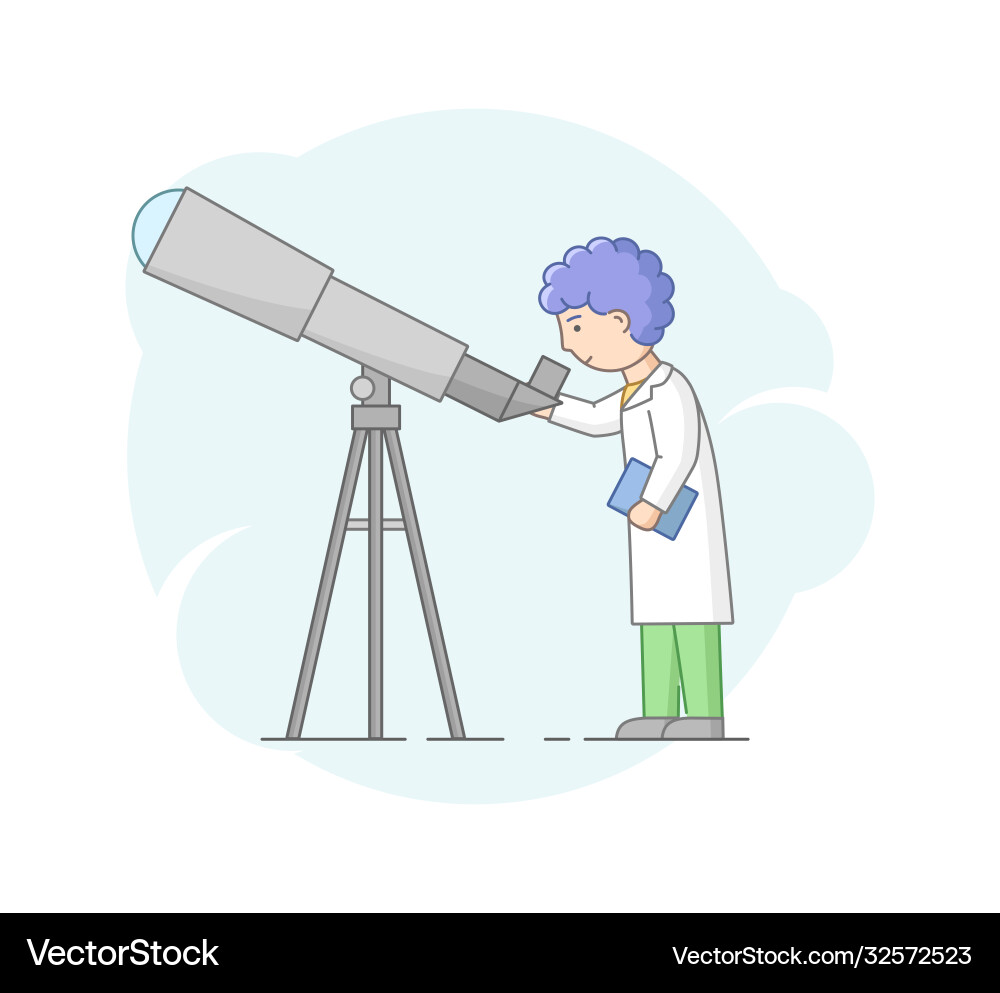 Concept of astronomical observation and science Vector Image