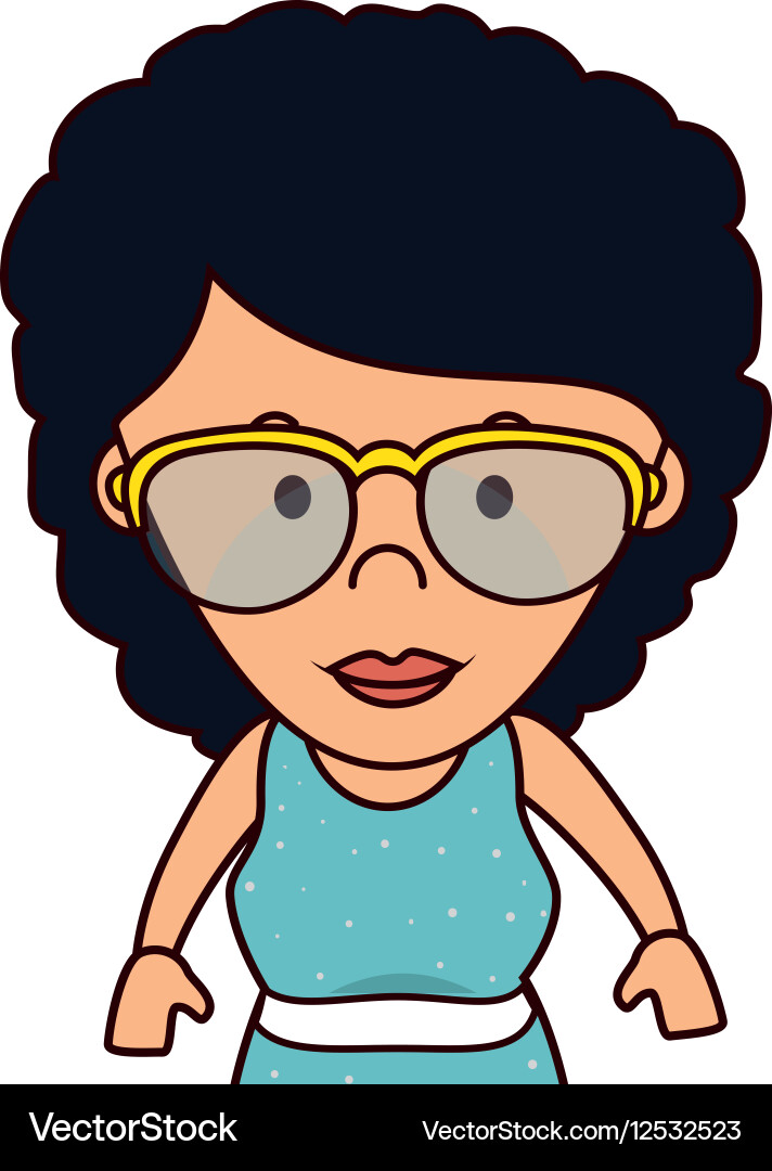 Cute woman character icon Royalty Free Vector Image