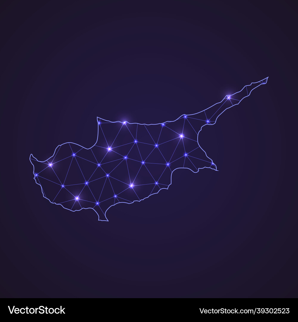 Digital network map of cyprus abstract connect Vector Image
