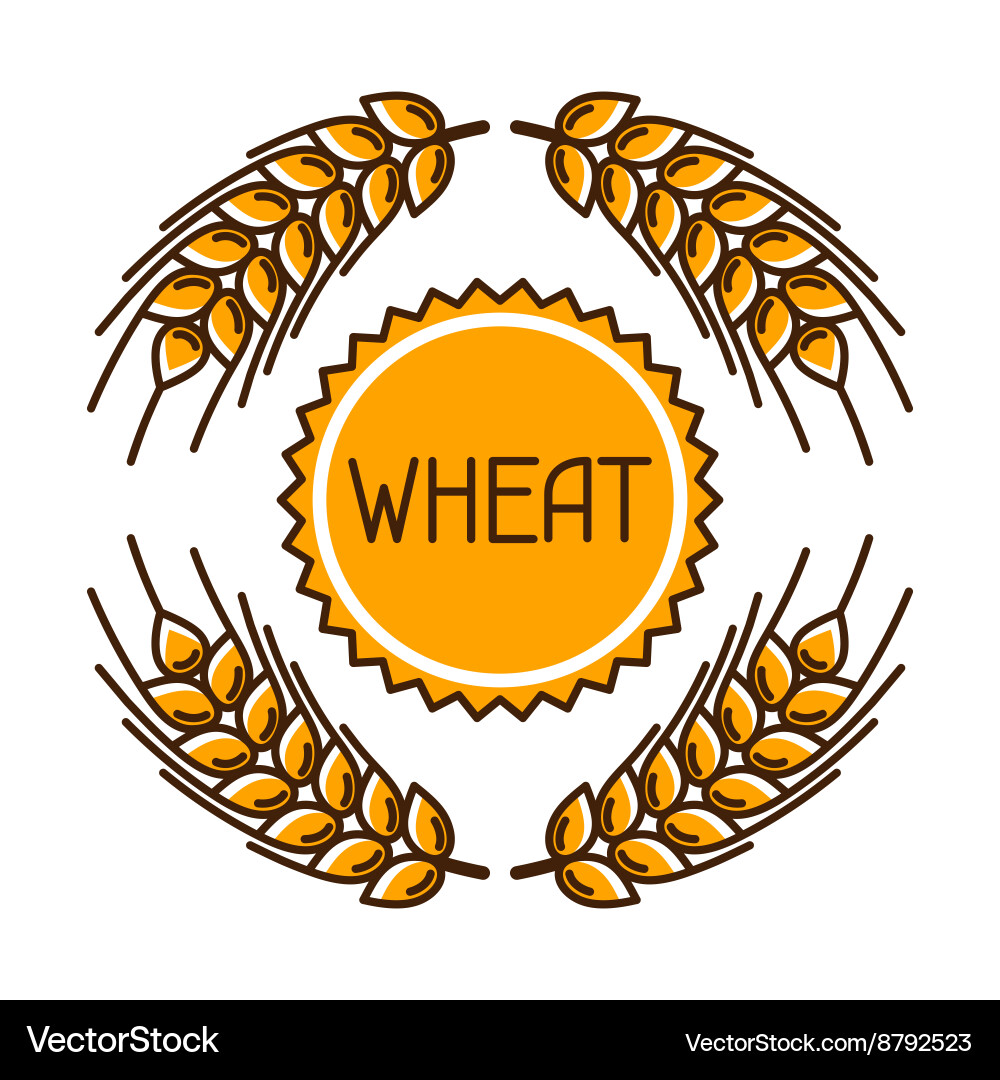 Emblem with wheat agricultural image natural Vector Image