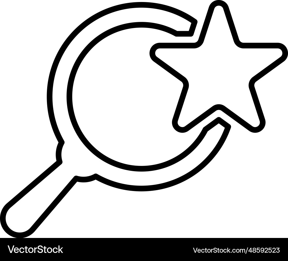Favorite search icon line outline design Vector Image