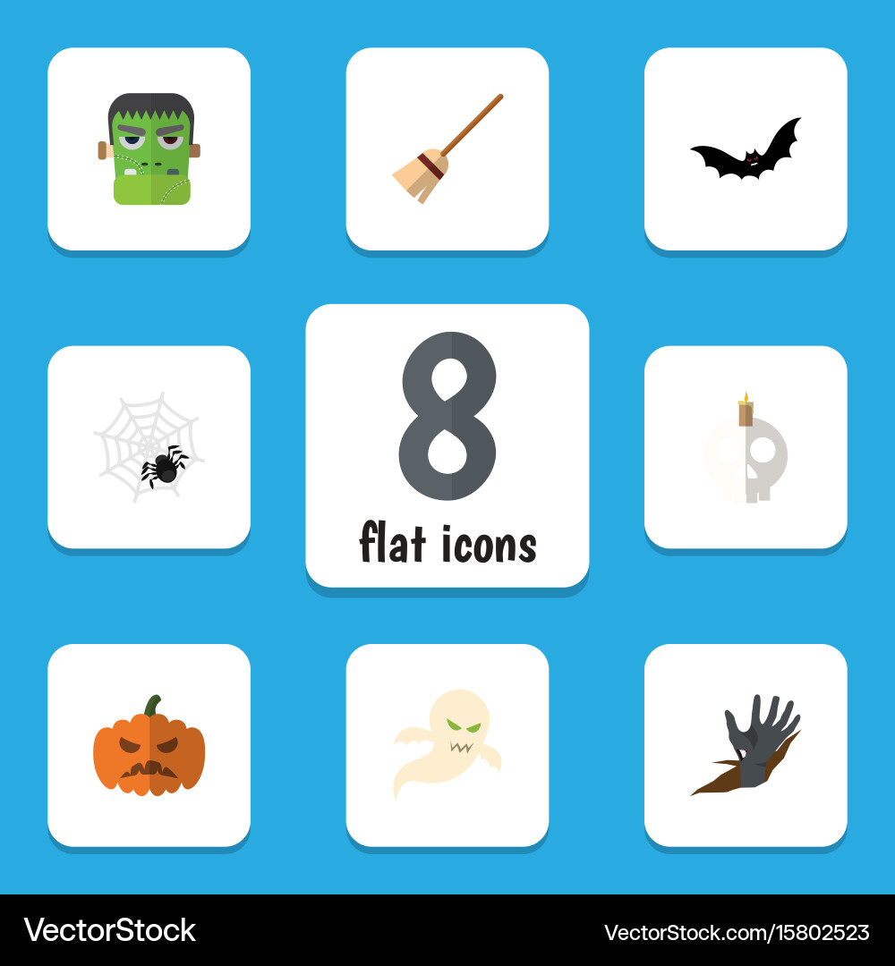Flat icon festival set spinner superstition Vector Image