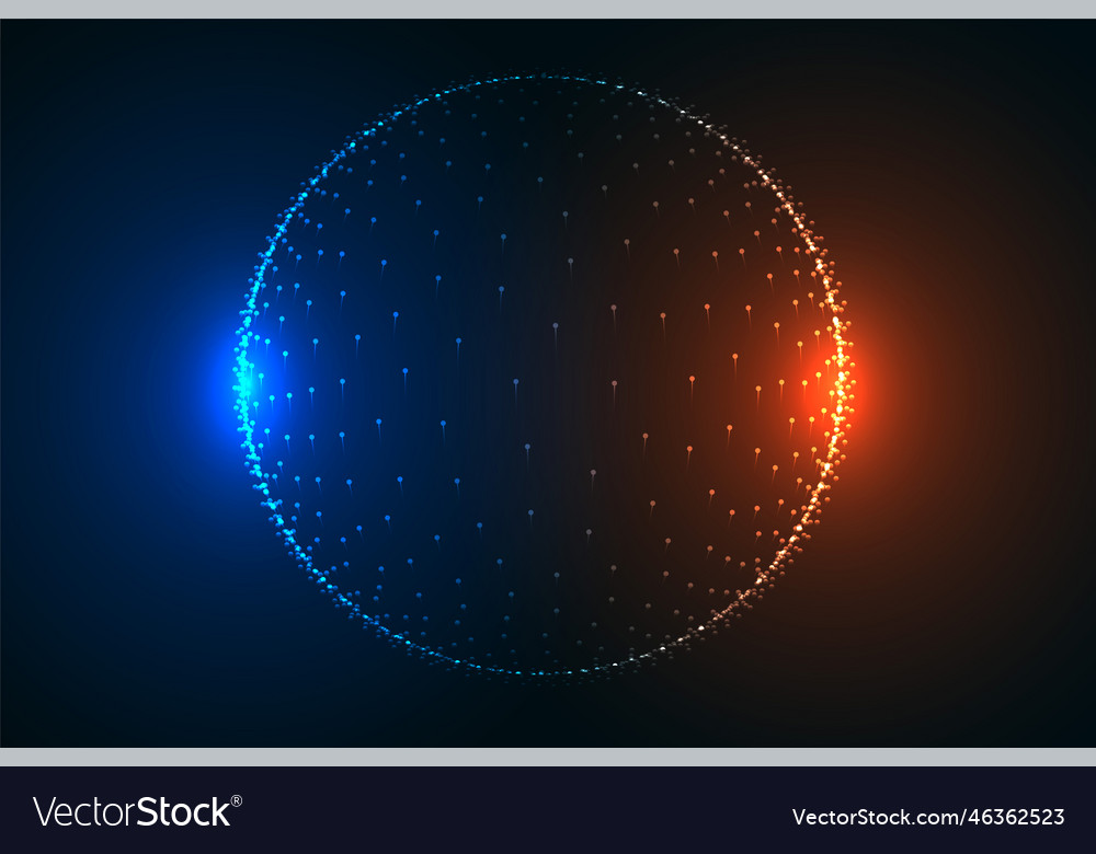 Glowing particle sphere in two light colors Vector Image