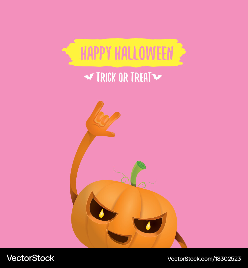 Halloween funky rock n roll style pumpkin Vector Image