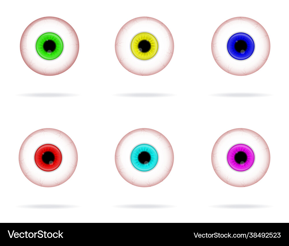 Halloween scary eyeball collection Royalty Free Vector Image