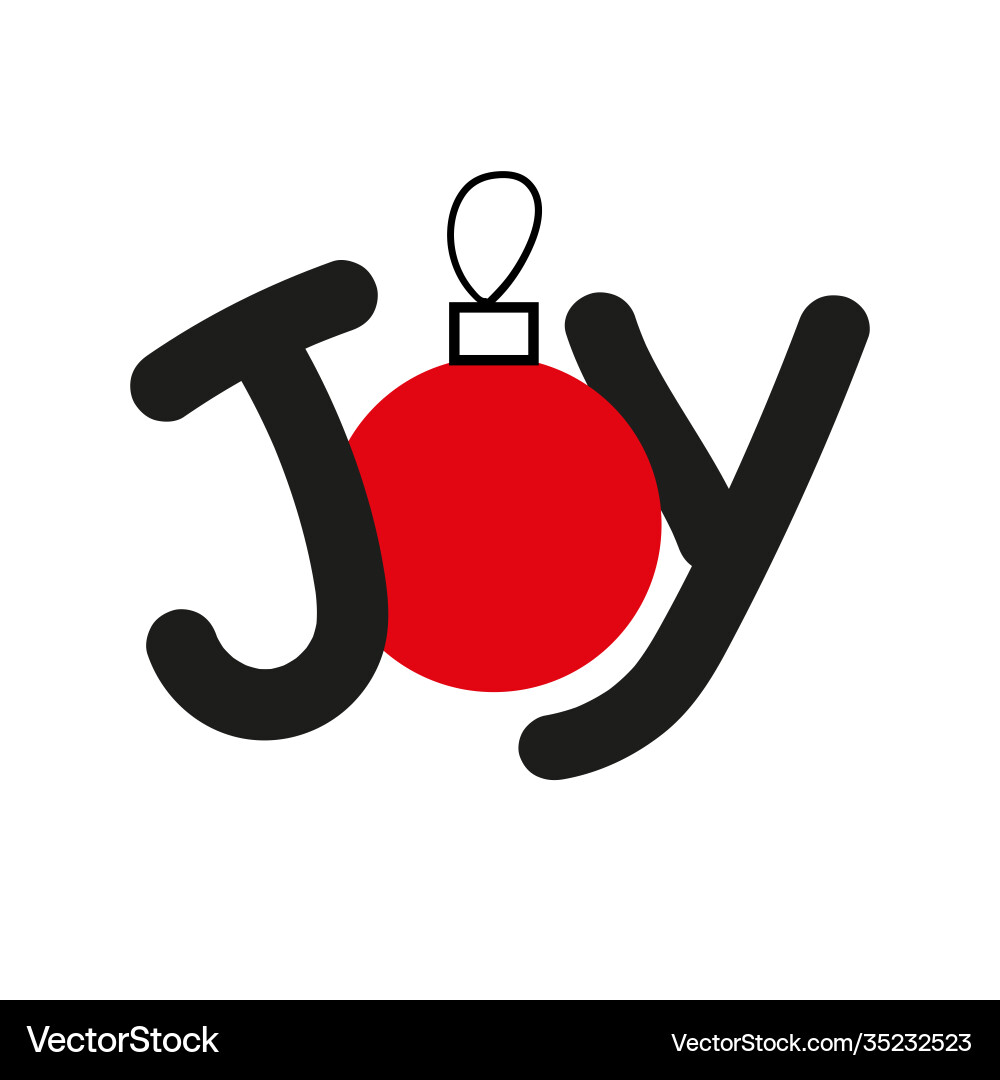 Hand-drawn christmas lettering joy Royalty Free Vector Image