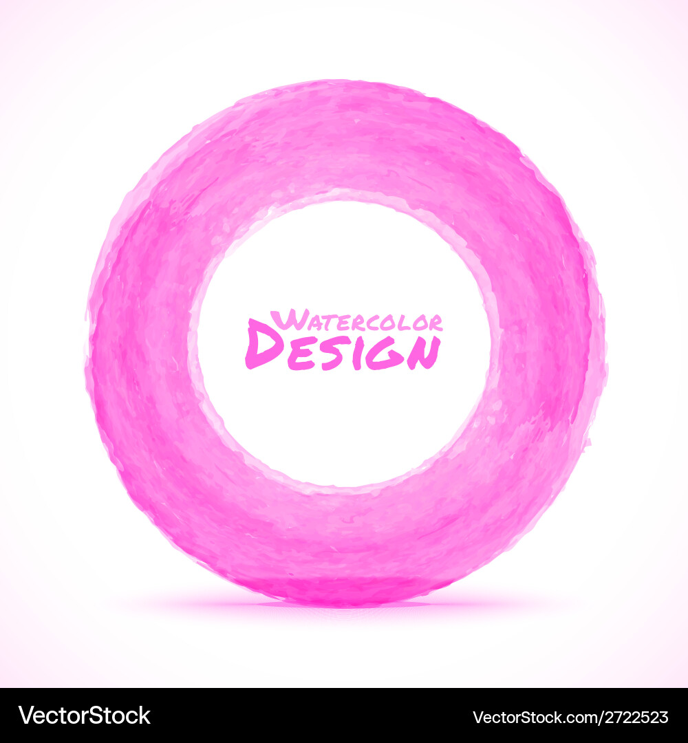 Hand drawn watercolor light pink circle design ele