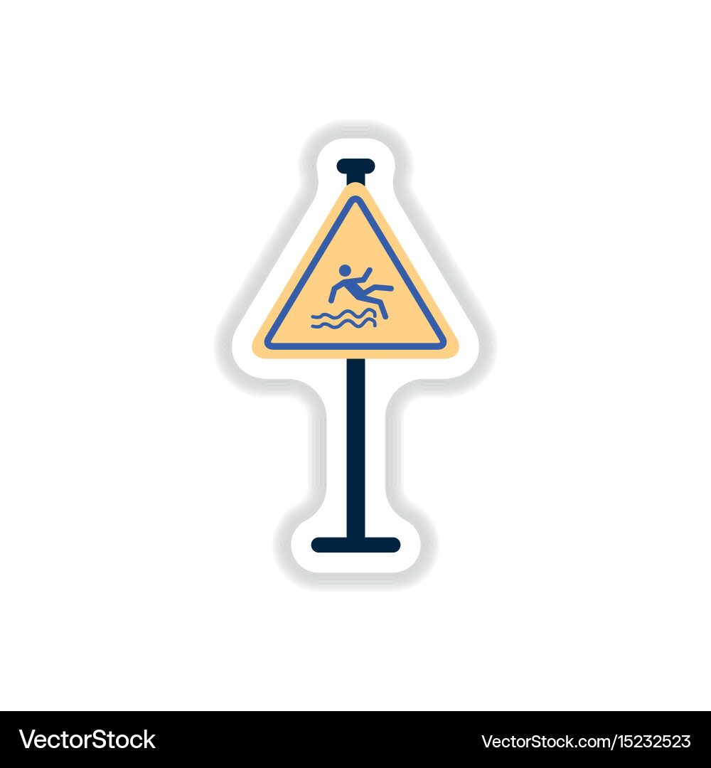 In paper sticker style traffic Royalty Free Vector Image