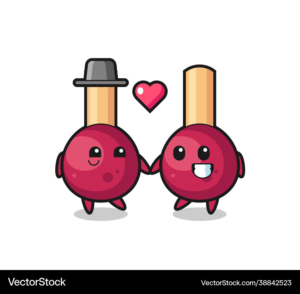 Matches cartoon character couple with fall Vector Image