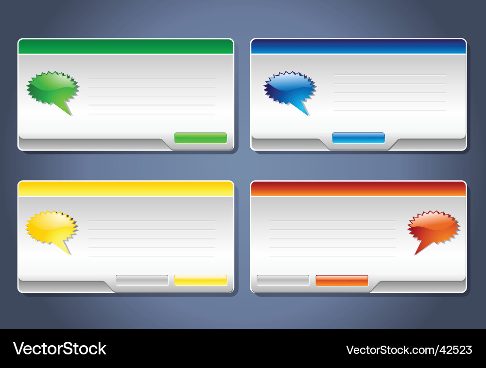 Message boxes Royalty Free Vector Image - VectorStock