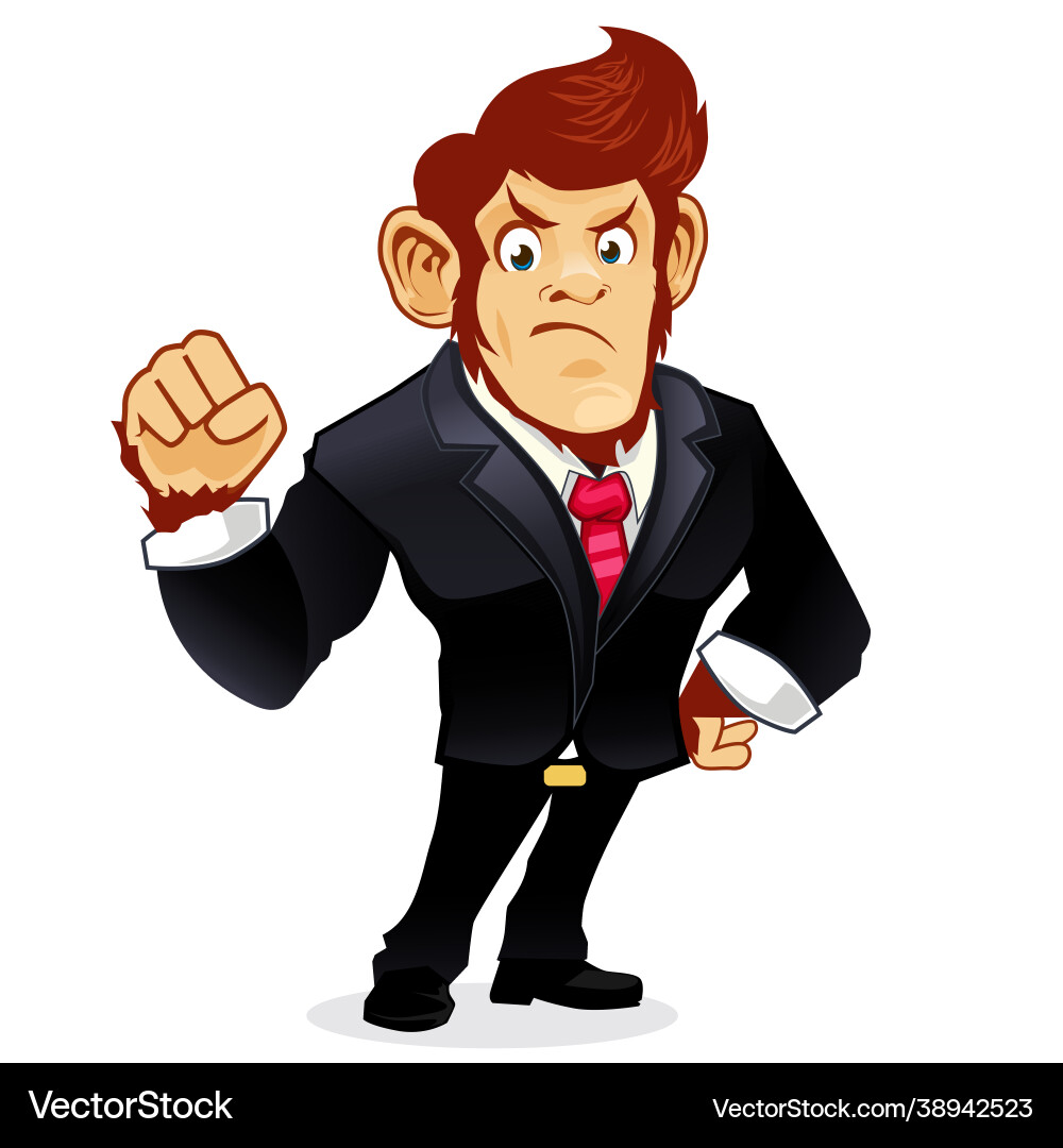 Monkey officer mascot cartoon Royalty Free Vector Image