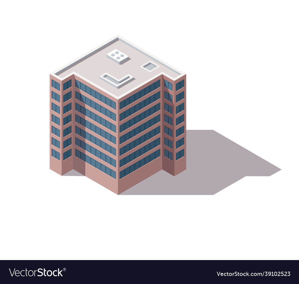Offices isometric architecture building facade Vector Image