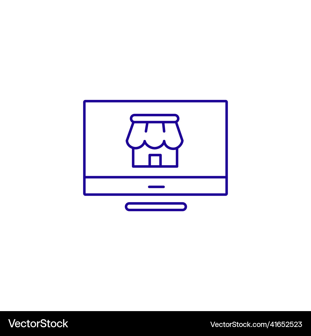 Online shop internet buy line icon store computer Vector Image