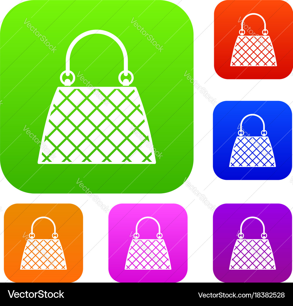 Beautiful bag set color collection Royalty Free Vector Image