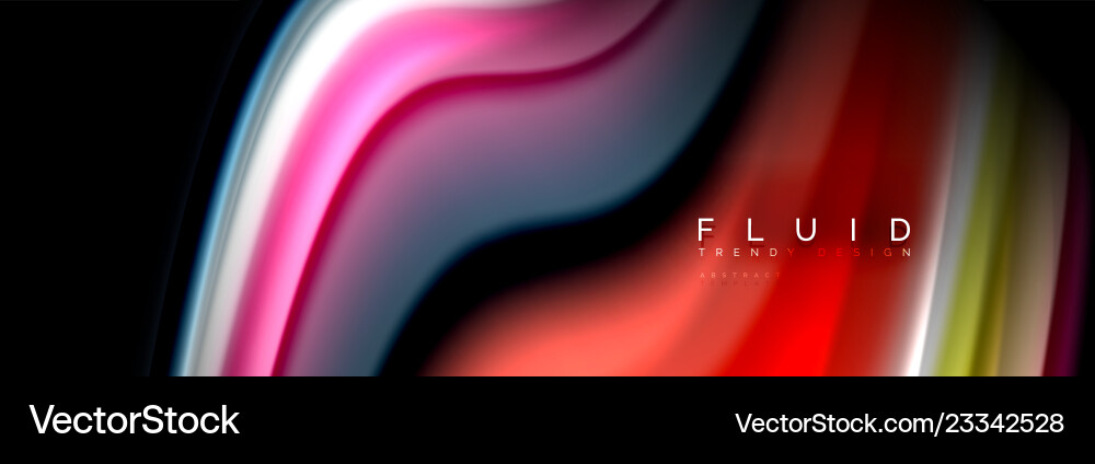 Bright colorful liquid fluid lines on black Vector Image