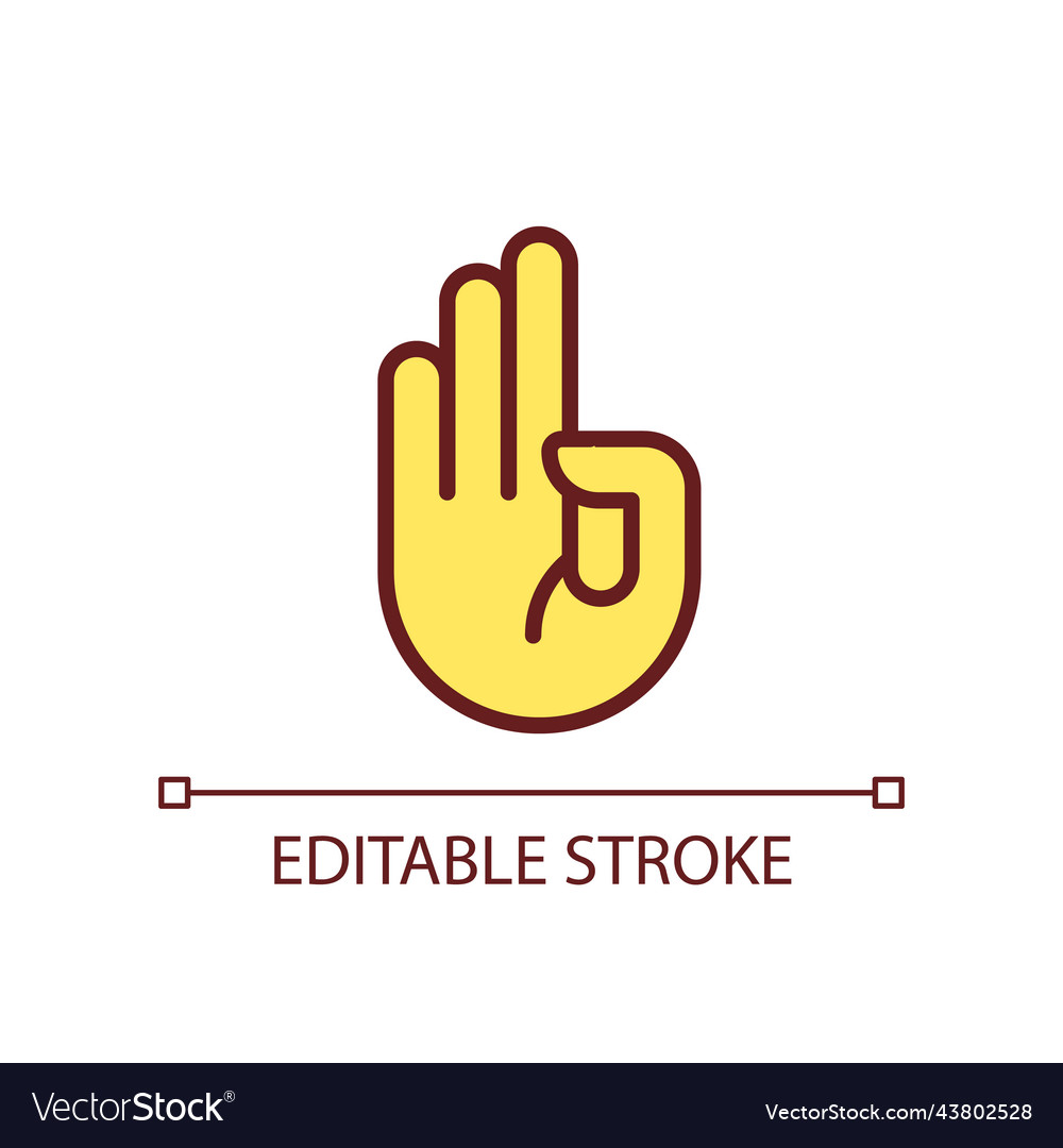 Counting on fingers pixel perfect rgb color icon Vector Image Counting on fingers pixel perfect rgb color icon Vector Image