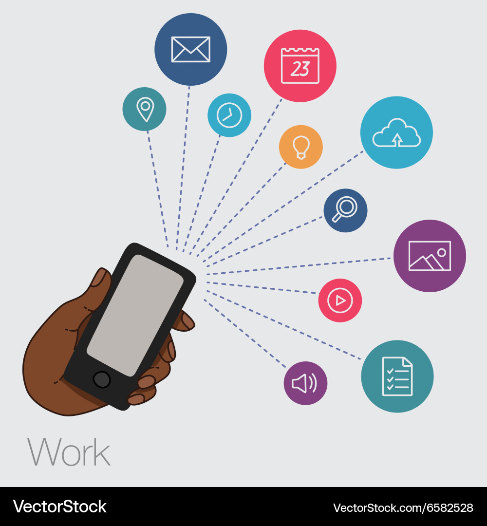 Demonstration display of a mobile phone Royalty Free Vector