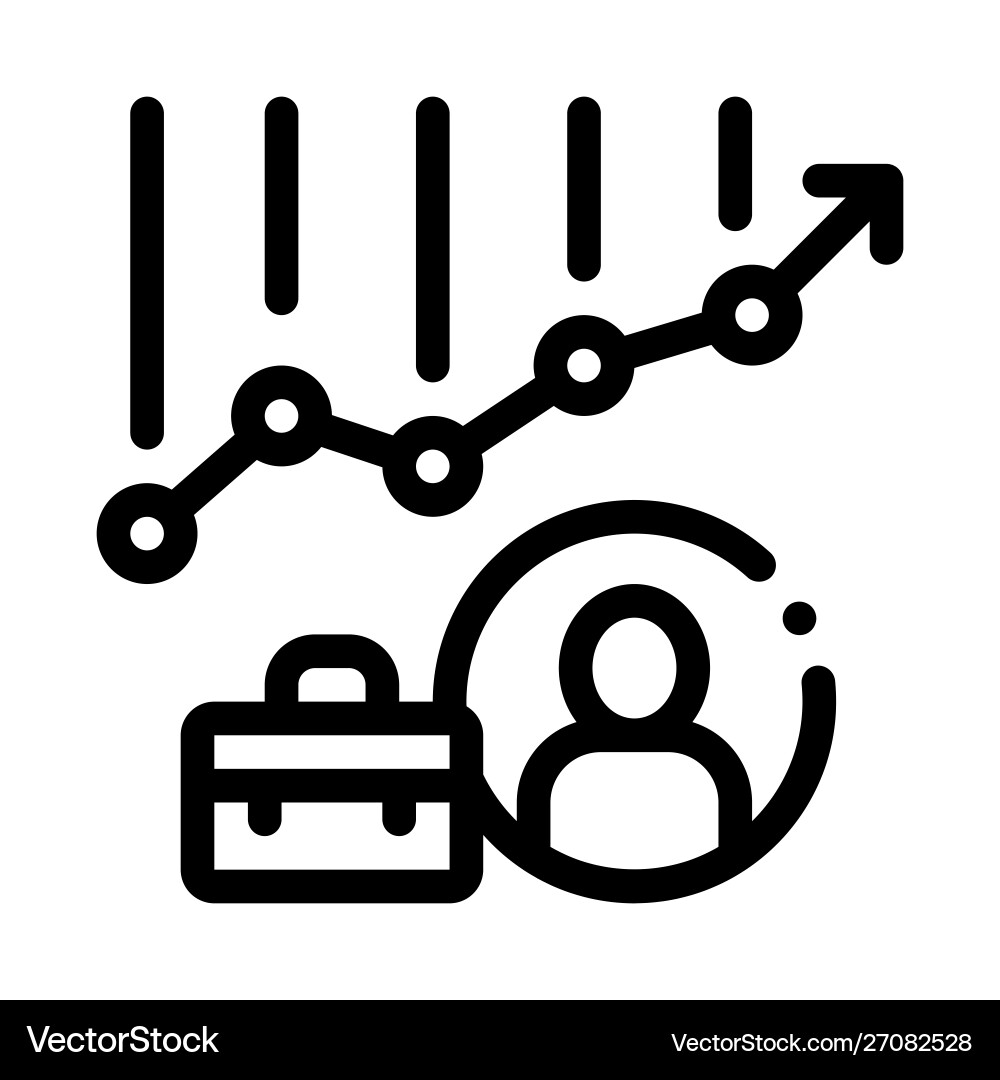 Graph chart avatar and case job hunting Royalty Free Vector