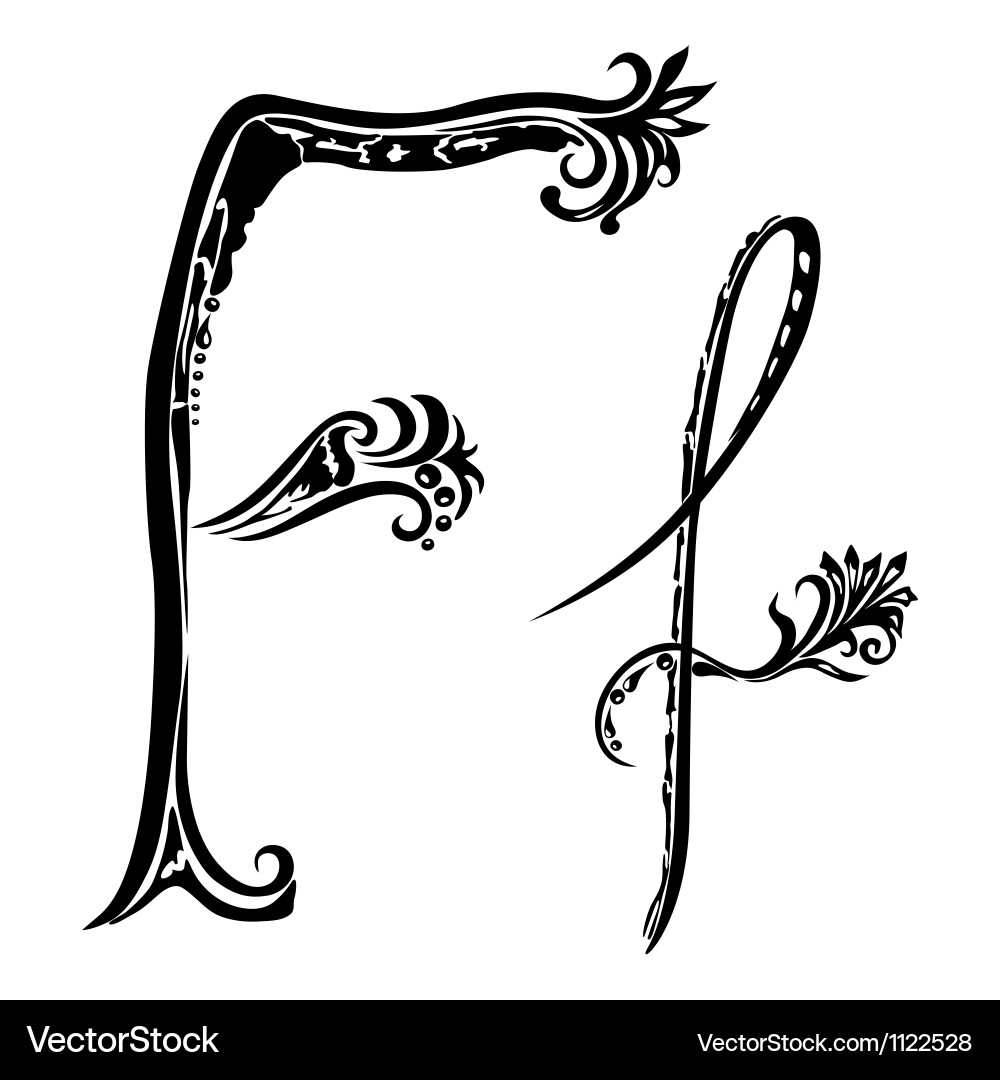 Letter F f Royalty Free Vector Image - VectorStock