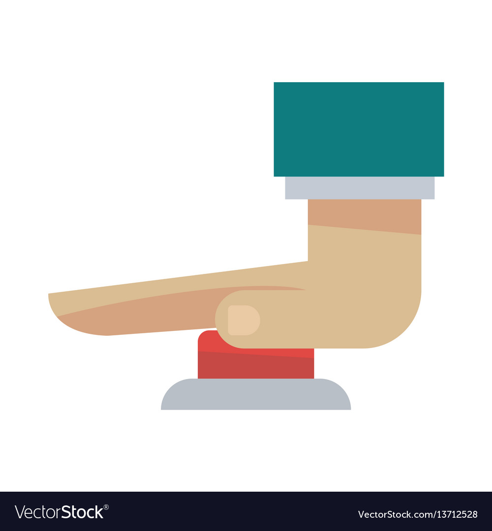 Male hand pressing big red button on white Vector Image Male hand pressing big red button on white Vector Image