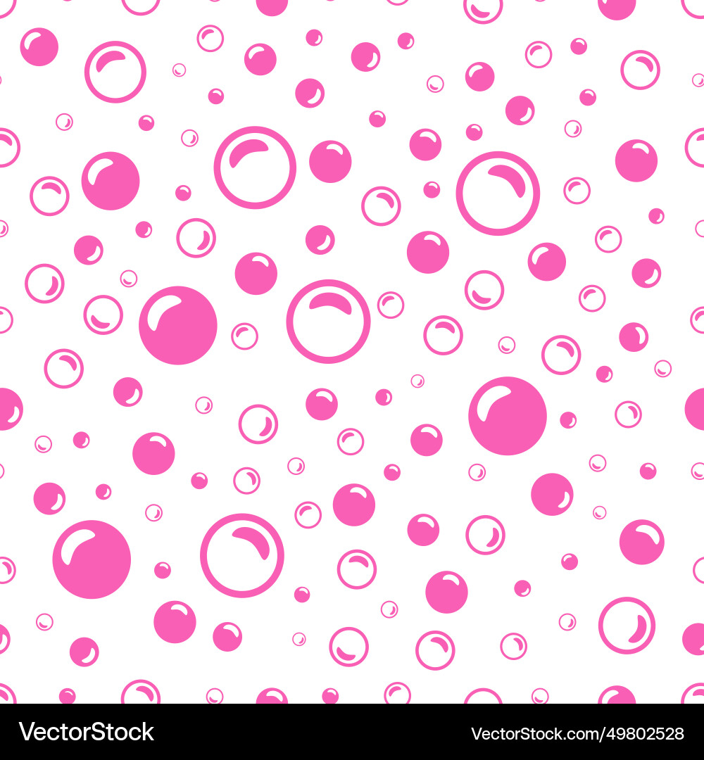 Pink pattern pink soap bubbles on a light white Vector Image