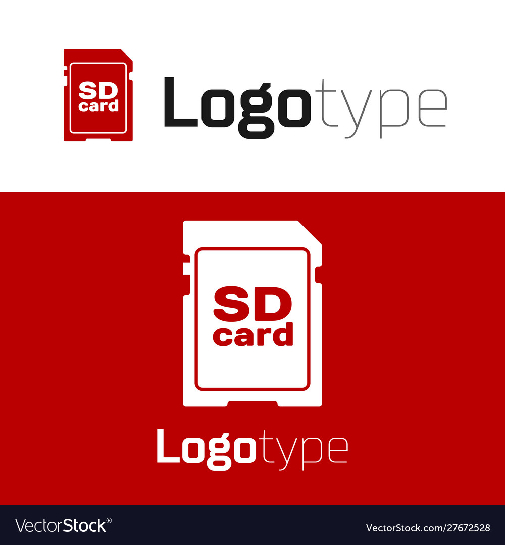 Red Sd Card Icon Isolated On White Background Vector Image