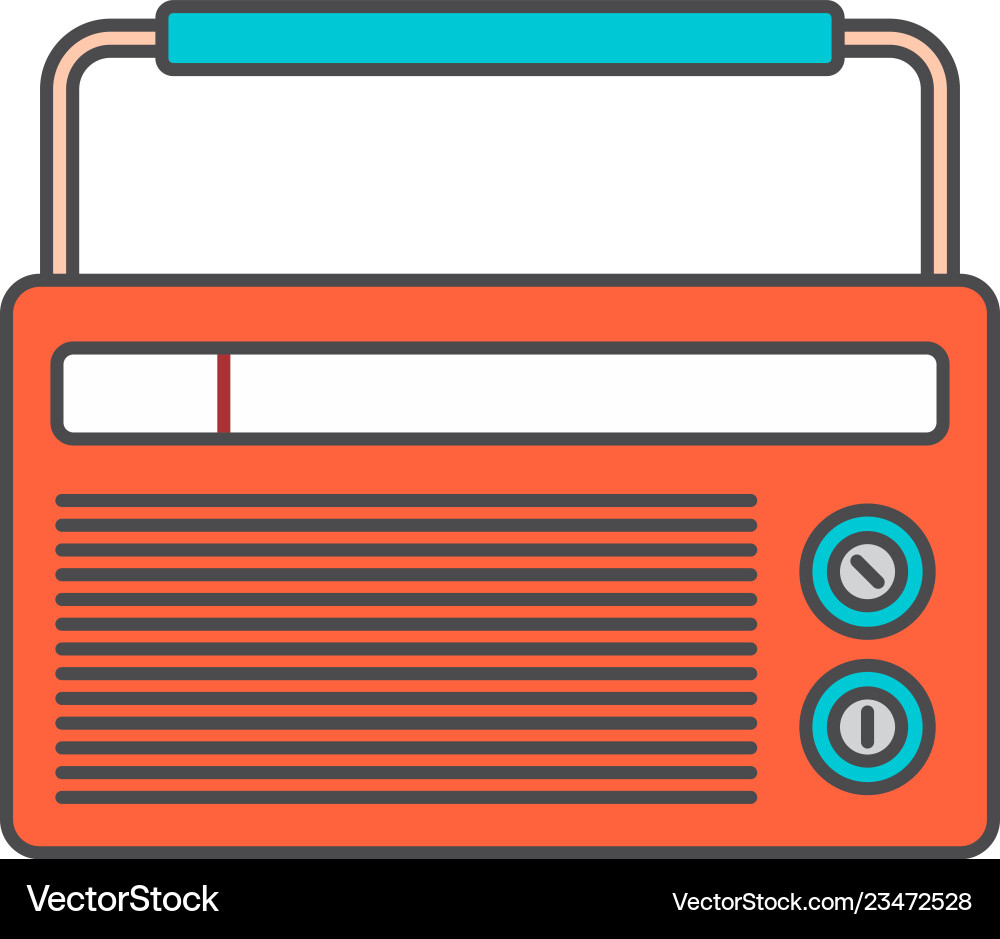 Retro radio icon flat art Royalty Free Vector Image