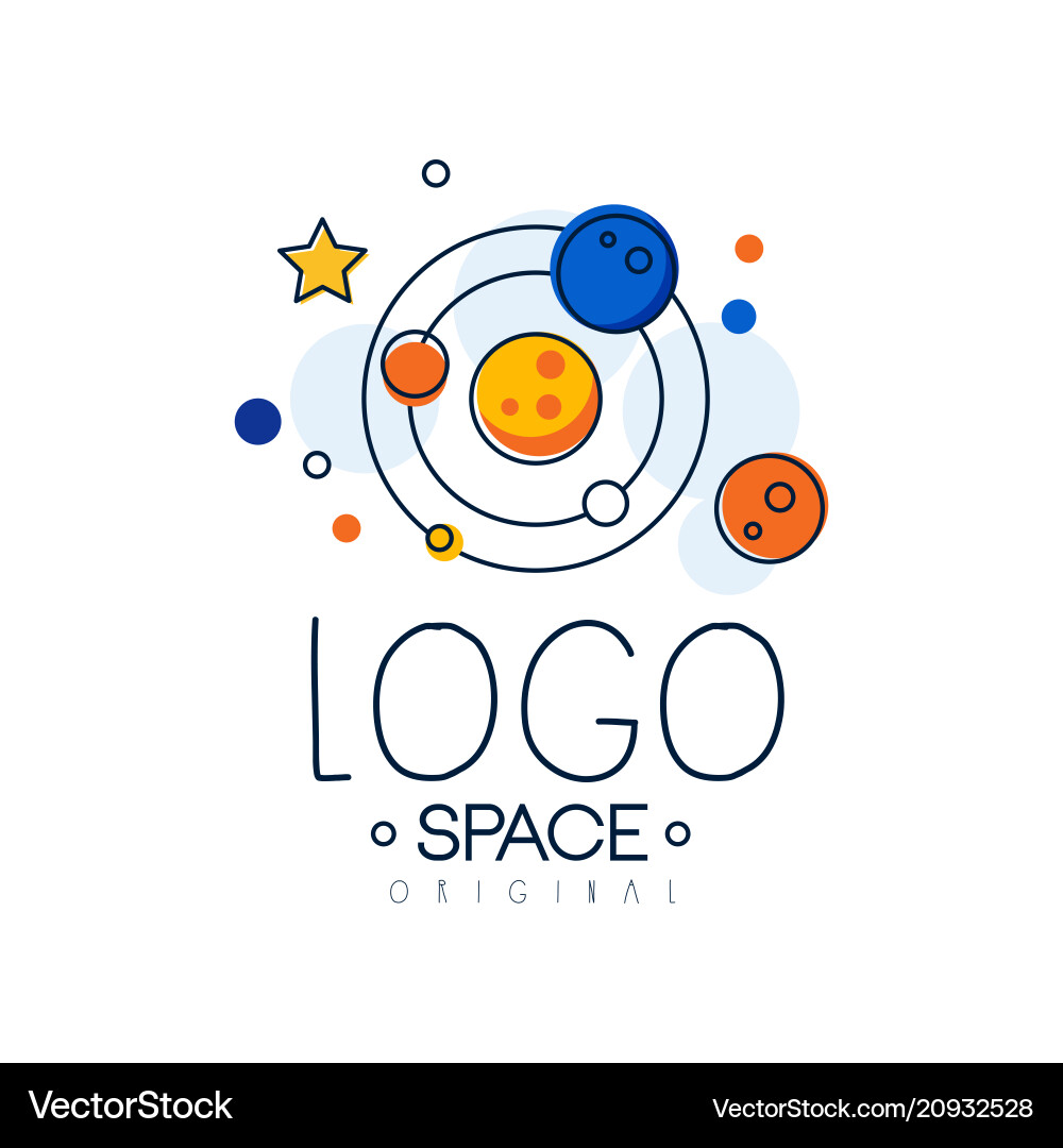 Space logo original exploration of space label Vector Image