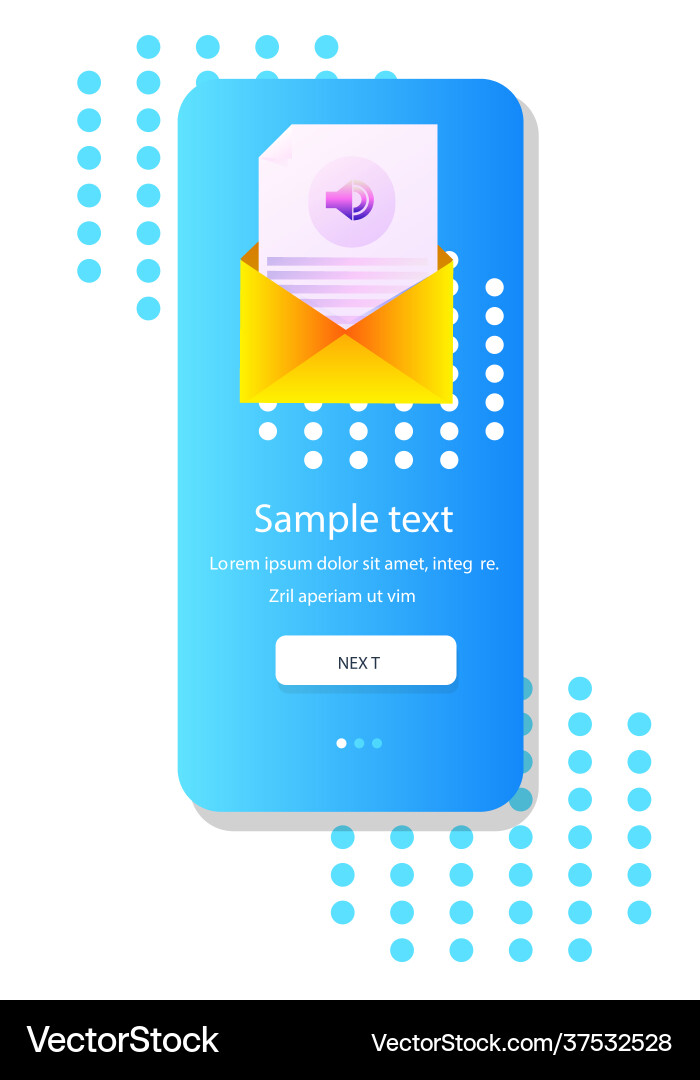 Voice message audio letter in envelope instant Vector Image