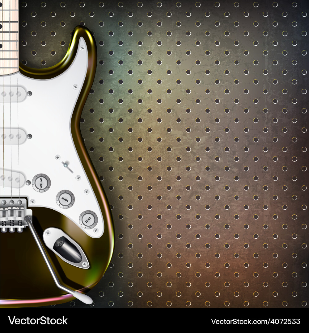 Abstract grunge background with electric guitar Vector Image