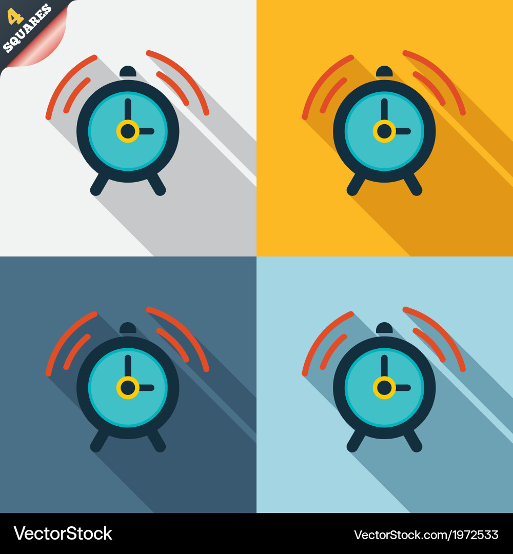 Alarm clock sign icon wake up symbol Royalty Free Vector