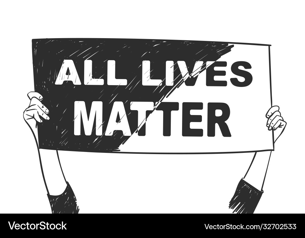 All lives matter hands holding mixed black Vector Image