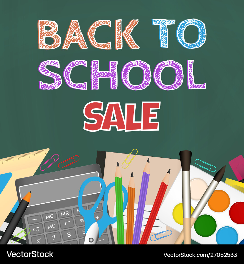 Back to school sale banner Royalty Free Vector Image
