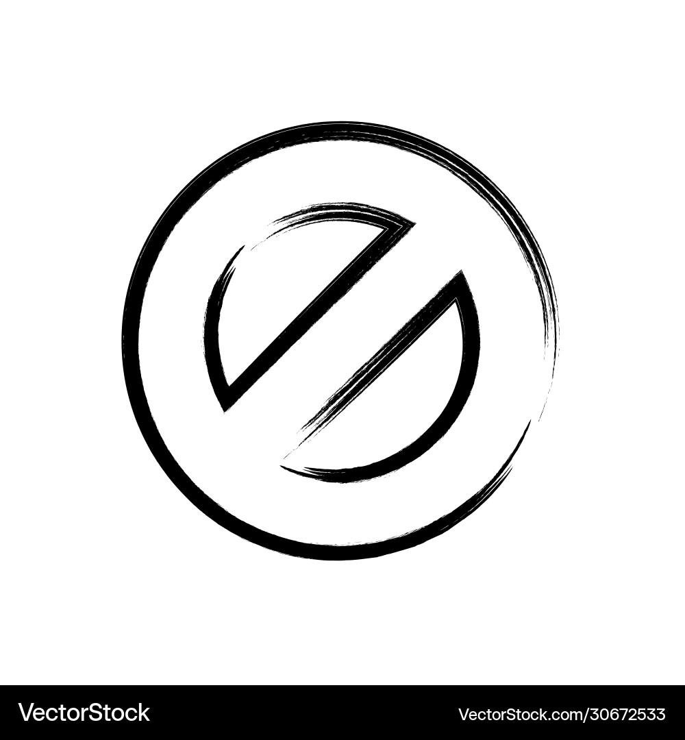 Brush painted sign no hand drawn style Royalty Free Vector