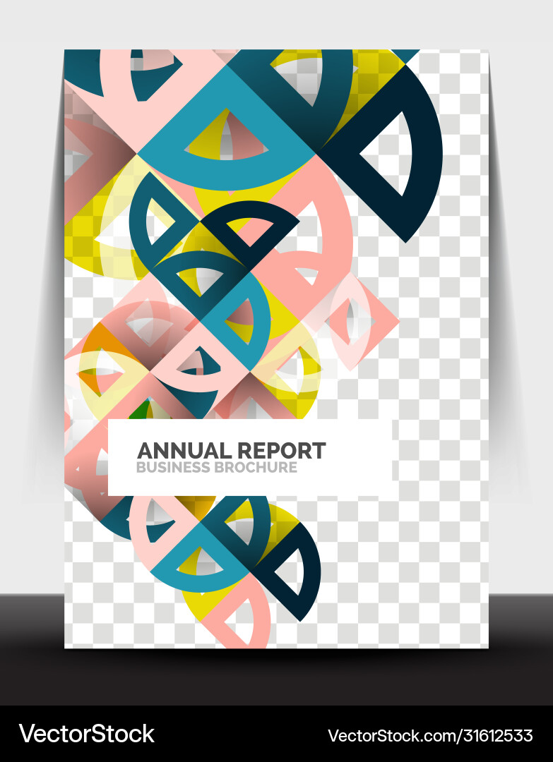 Business flyer annual report circle and triangle Vector Image