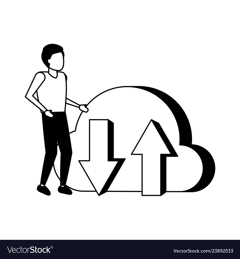 Businessman cloud computing Royalty Free Vector Image